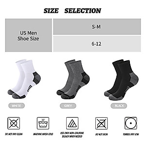 COOVAN Mens Ankle Athletic Socks Quarter Cushion Moisture Wicking Running Sports Work Socks 7 Pairs
