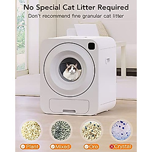 Self Cleaning Cat Litter Box, Automatic Litter Box Wi-Fi Enabled Smart Robort with 24H App Remote Control, Low Noise, Odor Removal, 78L Large Space for Multiple Cats