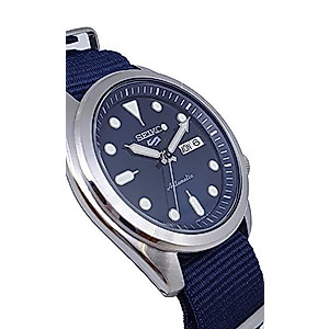 SEIKO Men Analogue Automatic Watch with Nylon Strap SRPE63K1, Silver, One Size, Strap.