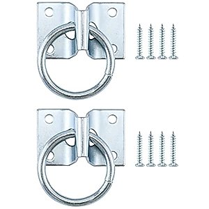 QWORK 2" Cross Tie Rings for Horse Through, 2 Pack Tie - Equestrian and Livestock Ties Loop Hay Net Loop Horse