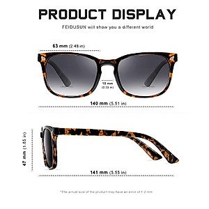 FEIDUSUN Polarized Sunglasses for Women and Men Classic Trendy Sun Glasses with UV Protection