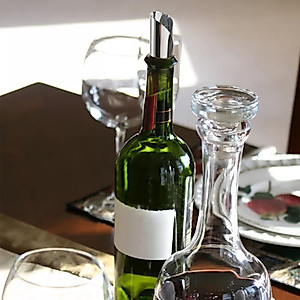 Hiceeden 200 Pack Silver Wine Pourer, Thin and Reusable Wine Pouring Disc, Drop Stoping Pour Spout for Home, Bar, Restaurant, Party