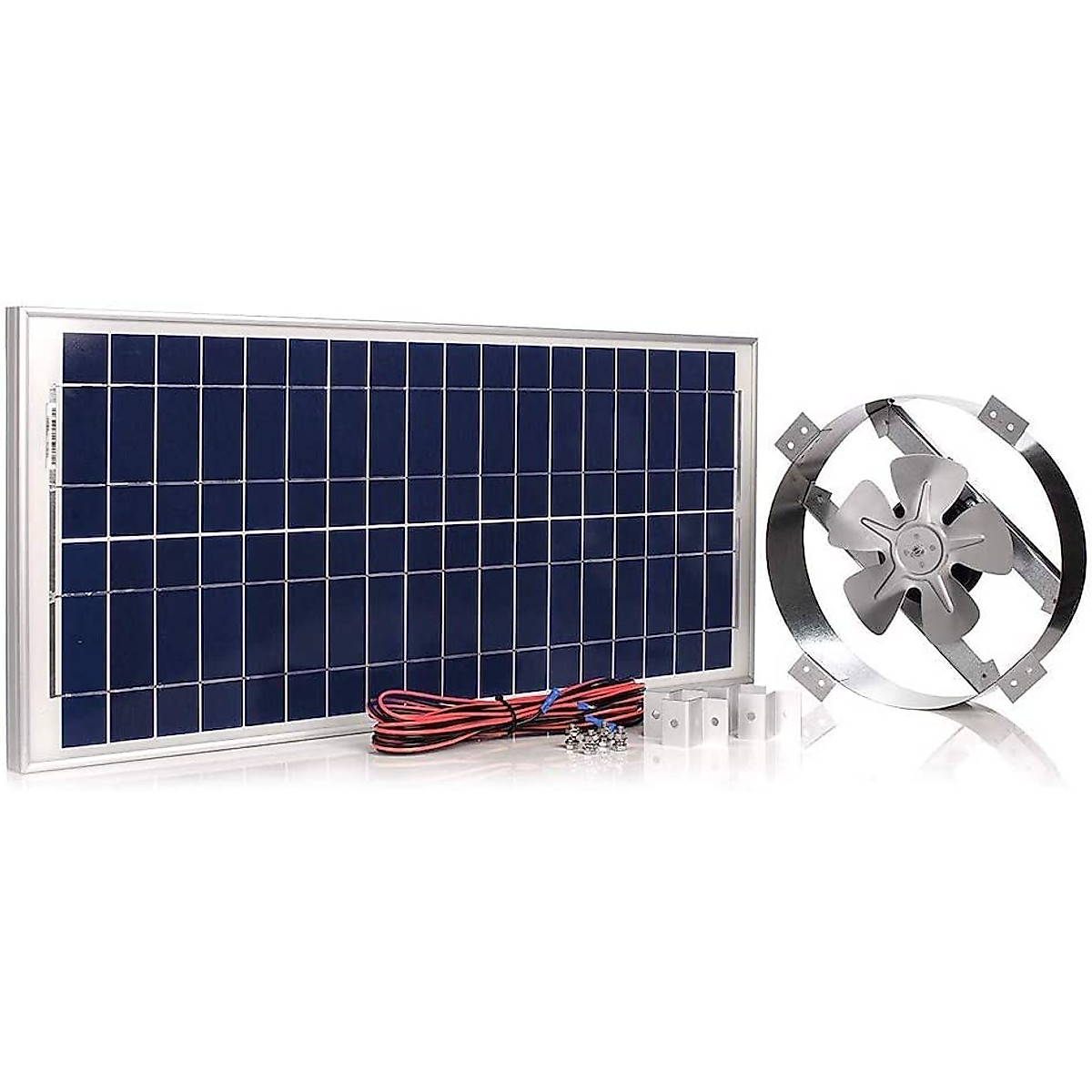 Amtrak Solar Powerful 100-Watt Galvanized 12" Fan Housing, Solar Attic Fan Quietly Cools and Ventilates your house, garage or RV and protects against moisture build-up.