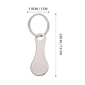 Kisangel 4Pcs Metal Shopping Trolley Tokens Shopping Cart Coin Quarter Portable Key Rings for Convenient Shopping Cart, Silver