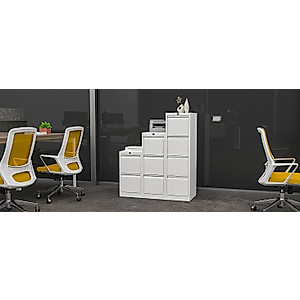 SUXXAN Metal Letter File Cabinets with Lock，2 Drawer Steel Deep Vertical File Cabinet for Legal Size, W14.96”x D17.72”x H28.7”, Assembly Required(White, 2 Drawer)