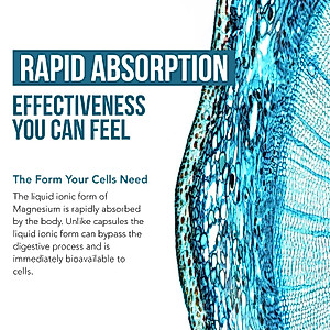 Liquid Magnesium | 8 oz - Ionic Magnesium Chloride, Highest & Fastest Absorption - Calm Mood, Sleep, Muscle Cramps & Spasms, Natural Laxative – Vegan, Glass Bottle (96 Servings)