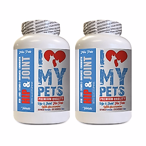 I LOVE MY PETS LLC Dog Joint Supplement chewable - PET Hip and Joint Support - Dogs and Cats - Healthy Formula - Dog glucosamine sulfate - 240 Treats (2 Bottles)
