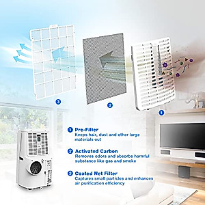 Rosewill Portable Air Conditioner 12,000 BTU, 4-in-1: AC, Fan, Dehumidifier & Heater, Remote Control, Self-Evaporation, Up to 300 Sq.Ft., White - (RHPA-18003)