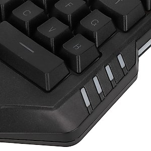 LISND One Handed Keyboard, Plug and Play One Handed Gaming Keyboard Ergonomic Design Wide Compatibility for Dorm for Game for Home