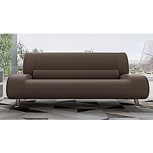Zuri Furniture Modern Aspen Brown Microfiber Leather Sofa