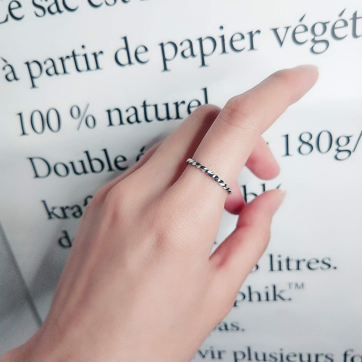 AVECON Women's Stackable Celtic Kont Wedding Ring, 925 Sterling Silver Inifinity Promise Ring for Her size 10