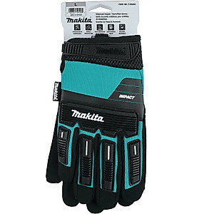 Makita Unisex T 04254 Advanced Impact Demolition Gloves Large, Teal/Black, Large US