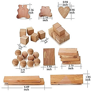 Kilocircle Cedar Blocks Clothes Storage, 100 Items Cedar Valuable Pack with red Aromatic Cedar Blocks/Hang ups for Closet-Storage Accessories