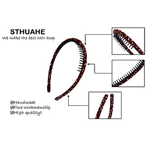 STHUAHE4PC Multicolor Protection Resin Teeth Comb Hair Hoop Hairband Headband Hair Accessories for female by Beauty hair (4 Colors)