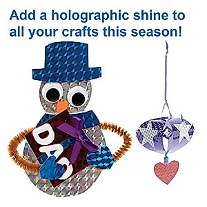 Baker Ross Holographic Card Pack - Pack of 20, Metallic Card, Craft Supplies for Kids, Ideal for Craft Activities and Decoration Making (FE813)