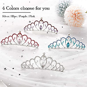 Kilshye Silver Tiara Combs Princess Crystal Tiaras Comb Wedding Bridal Crown Headband Costume Birthday Hairpiece for Women and Girls (A-Silver)