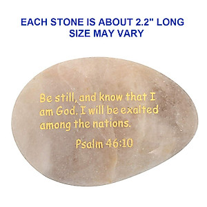 MJFloria Inspirational Scripture Stones, Rocks Engraved Psalm Bible Verse Jesus Christian Religious Gifts for Women Men Kids Friends Family Home Church, Centerpiece, Decorative 6 PCS, Easter Gift