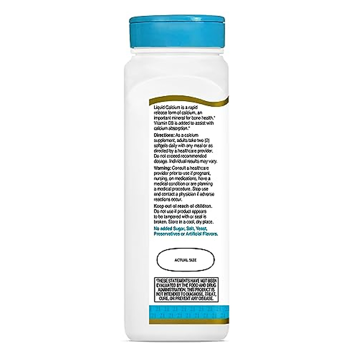 21st Century Calcium Plus D3 Liquid Filled Softgel, 1200 mg, 90 Count