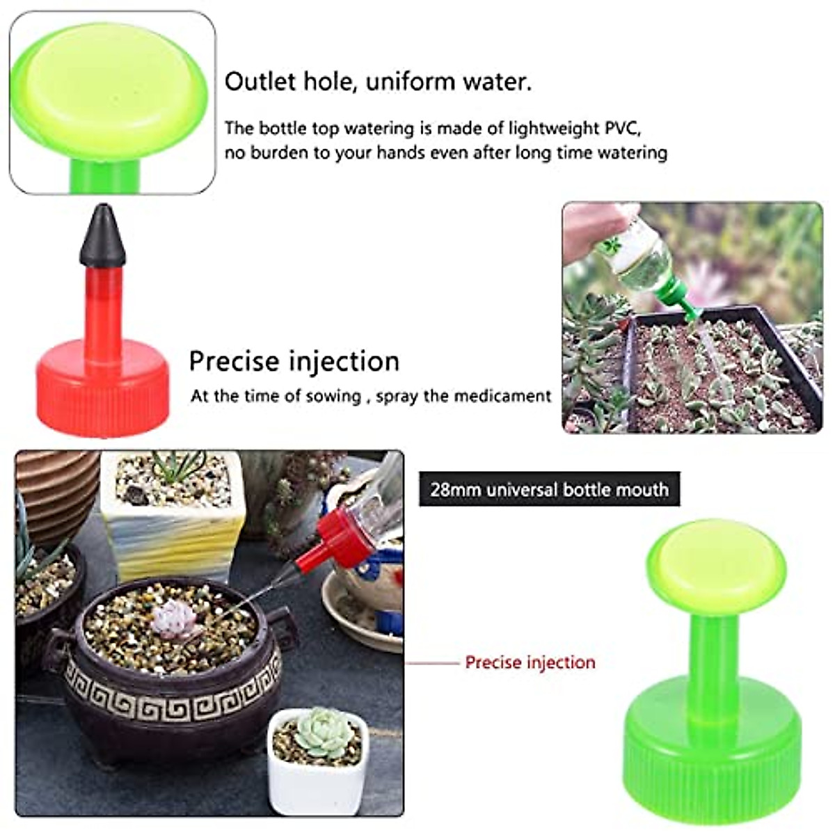 Happyyami 8pcs Shower Head Bottle Sprinkler Head Water Bottle Sprinkler Bottle Waterer Spout Adapter Watering Bottle Cap Flower Sprinkler Practical Bottle Sprinkler Replace Plastic Bonsai