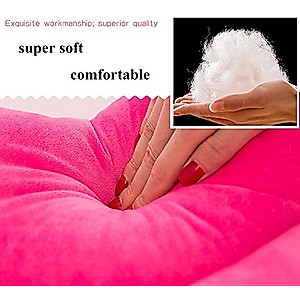 LEVINIS Hot Pink Lip Shape Throw Pillows Girls Valentine's Day Gift Soft Velvet Decorative Reversible Pillow Cushion for Bed Couch Office 23.6 x 13.6 Inch