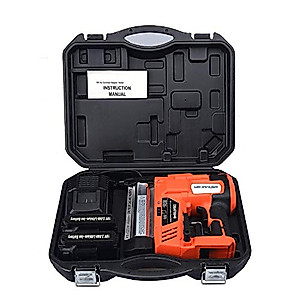 BHTOP Cordless Nailer & Stapler- 2 in 1 18Ga Heavy Tool with 18Volt 2Ah Lithium-ion Rechargeable Battery Air Cylinder Power Nail Gun 2 Batteries