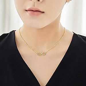 Zealmer Best Friend Cross Arrow Infinity Love Necklace 16K Gold Plated (Infinity silver+gold 2PCS)