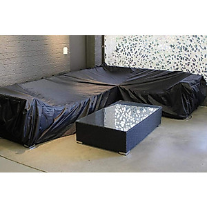 FLR Patio Furniture Cover 117x117Inches V Shaped Sectional Sofa Cover Waterproof Dustproof Furniture Protection Corner Sofa Cover for Outdoor Indoor Veranda
