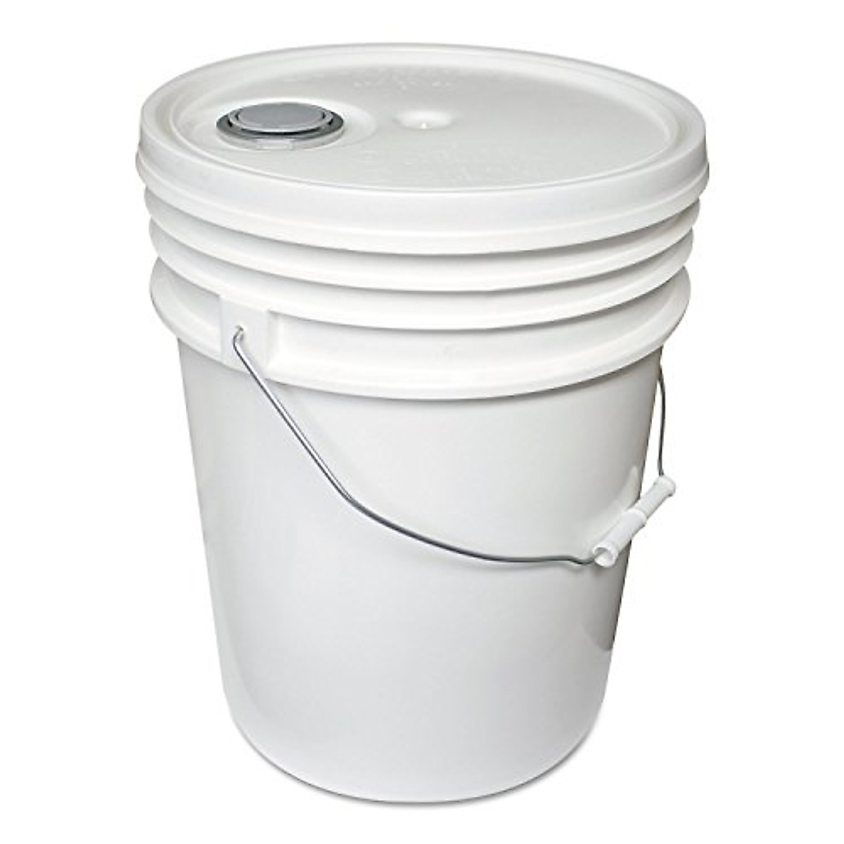 Impact 5515 Polyethylene Pail with Lid, 5 Gallon Capacity, 14-1/2" Height x 1-1/4" Depth, White (Case of 5)