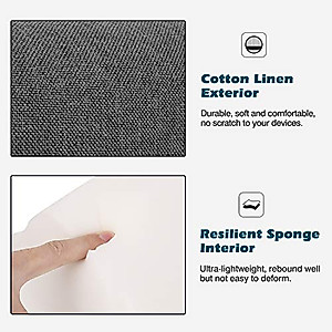 MoKo Tablet Pillow Holder, Foldable Soft Pillow Tablet Stand Up to 12.9", Sofa Throw Pillow for Xmas Gift, eReader, Fit with iPad 9 2021, iPad Mini 6, iPad Pro 12.9/11 2022,Galaxy Tab S7, Dark Gray