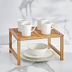 Nate Home by Nate Berkus Kitchen Cabinet Organizer Rack in Ash Wood - Pantry Shelf and Counter Organization and Storage from mDesign - 2 Pack, Natural