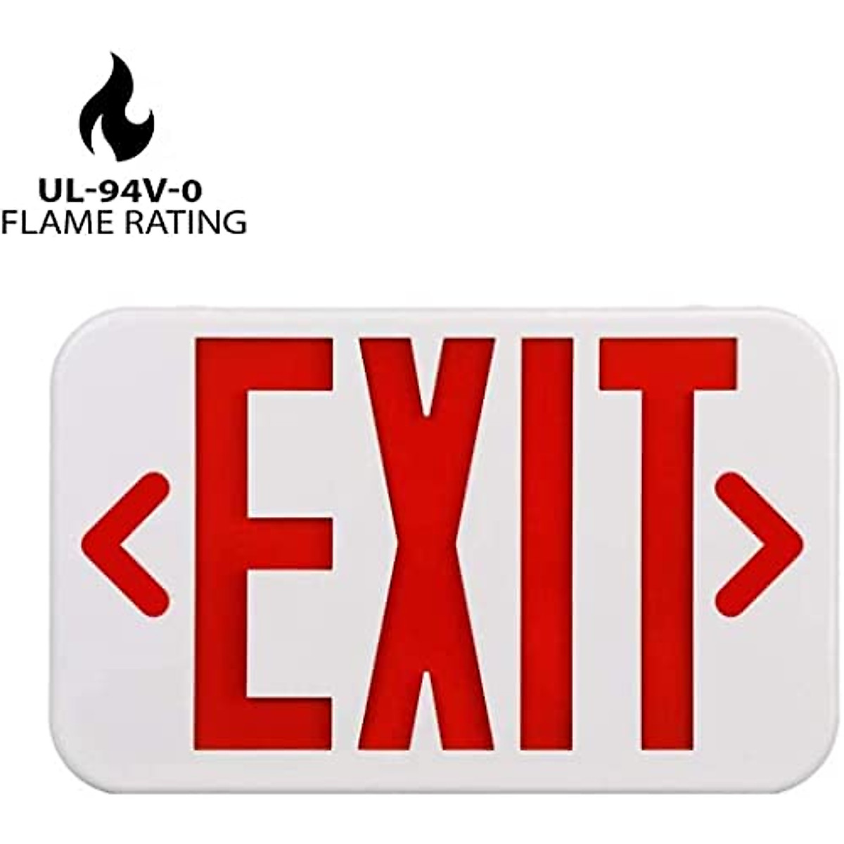 OSTEK Red LED Exit Sign Light - Standard - 90 Minutes Battery Backup, Dual LED Lamp ABS Fire Resistance UL-Listed