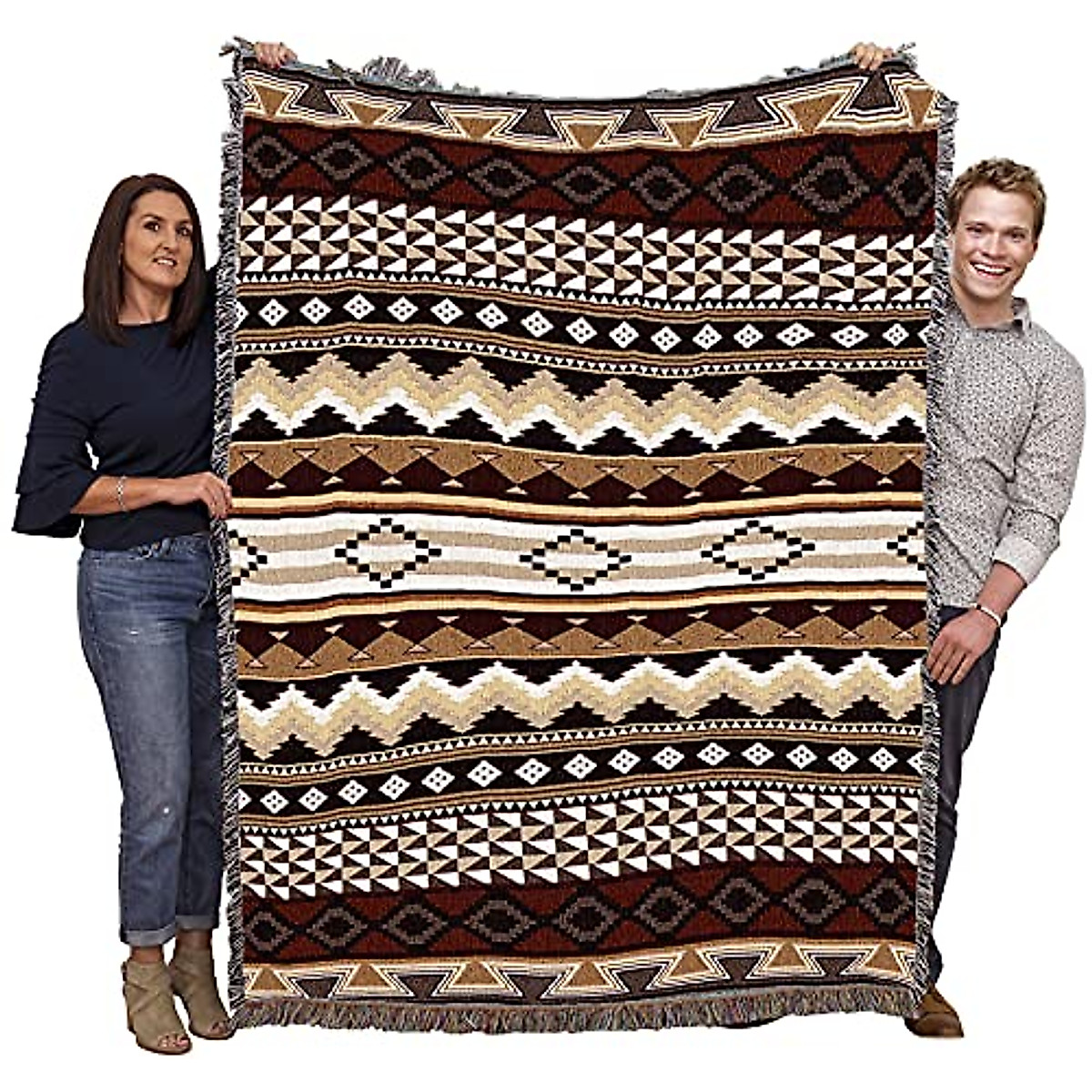 Pure Country Weavers Domingo Blanket - Southwest Native American Inspired - Gift Tapestry Throw Woven from Cotton - Made in The USA (72x54)