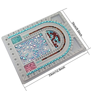 Chistepper 2 Pieces Beading Boards Bead Design Trays Necklace Bracelet Beading Jewelry Design Mats for DIY Jewelry Making