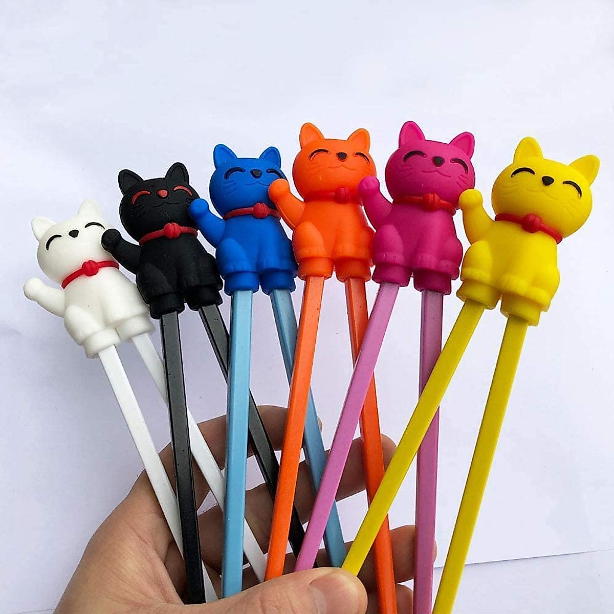 Carykon Cute Tableware Learning Training Helper Chopsticks for Kid Beginner Adult (3pcs, Lucky cat)