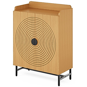 Tribesigns 6-Tier Shoe Cabinet with Doors, Shoe Storage Cabinet with Adjustable Shelves, Modern Wood Shoe Rack Shoe Storage Organizer for Entryway, Hallway (Brown & Black)