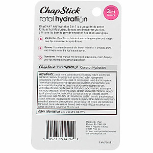 ChapStick Total Hydration 3-in-1 Lip Care Coconut Hydration 0.12 oz (Pack of 6)