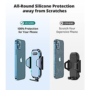 VICSEED 𝗠𝗶𝗹𝗶𝘁𝗮𝗿𝘆-𝗚𝗿𝗮𝗱𝗲 𝗦𝘁𝘂𝗿𝗱𝘆 Phone Mount for Car, 𝗨𝗽𝗴𝗿𝗮𝗱𝗲𝗱 𝗔𝗻𝘁𝗶 𝗦𝗵𝗮𝗸𝗲 CD Slot & Air Vent Thick Case Friendly Car Phone Holder Mount Fit for iPhone 14 13 All Phones