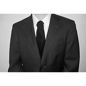 Novem Online Men’s Velvet Tie Slim Black– Groomsmen Hand Made Tuxedo Neck tie for Him (Black)