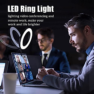 Selfie Ring Light for Zoom Meeting, Dimmable Desktop LED Circle Light with Tripod Stand, 6'' Lighting Kit Gifts for Live Streaming/Laptop Video Conference/Makeup/YouTube/Vlog/Video Recording