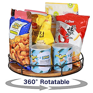 Acacia Wood Lazy Susan,13”Lazy Susan Organizer for Table-Solid Wooden Lazy Susan Organizer for Cabinet-Kitchen Turntable Storage Food Bins Container for Pantry, Counter top (13 inch)