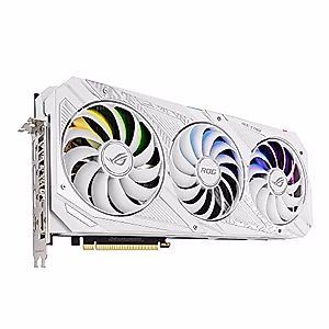 ASUS ROG STRIX NVIDIA GeForce RTX™ 3080 White OC Edition Gaming Graphics Card (PCIe 4.0, 10GB GDDR6X, HDMI 2.1, DisplayPort 1.4a, White color scheme, Axial-tech Fan Design, 2.9-slot, Super Alloy Power