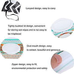 Portable Wet Wipe Pouch, Lanyard Suitable Size Refillable Wet Wipe Holder for Kitchens for Bathrooms for Baby Rooms