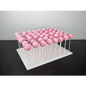 Nangopop Cake Pop Stand Display - 48 Count Wood Lollipop Holder, Candy or Sucker Stand for Wedding, Baby Shower, Birthday Party - Fit 5/32" (4mm) Lollipop Sticks