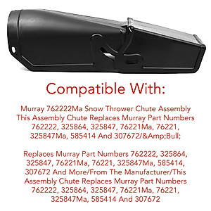 Replacement 762222MA Chute Assembly for Craftsman Snow Throwers - Replaces Murray and Craftsman 325847MA, MT325847MA, MT325847, and More - Compatible with Murray and Craftsman Snow Throwers