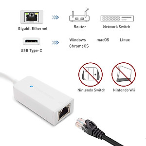Cable Matters Plug & Play USB C to Ethernet Adapter with PXE, MAC Address Clone (Thunderbolt to Ethernet Adapter, Gigabit Ethernet to USB C) in White - Compatible with MacBook Pro, XPS, Surface Pro