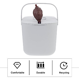 Kichvoe Tiny Trash can 1 Set Small Desktop Trash Can Countertop Trash Bin Mini Wastebasket Tea Filter Bucket Tea Garbage Can with Handle for Loose Leaf Tea Serving Tray Table Grey