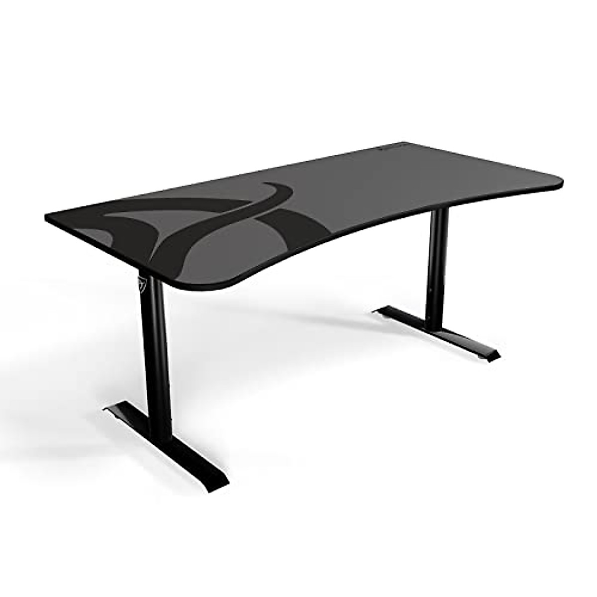 Arozzi Arena Ultrawide Curved Gaming and Office Desk with Full Surface Water Resistant Desk Mat Custom Monitor Mount Cable Management Cut Outs Under The Desk Cable Management Netting - Dark Grey