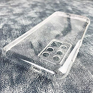 Ytaland for Oukitel C21 Case,with Tempered Glass Screen Protector. (2 in 1) Crystal Clear Soft Silicone Shockproof TPU Transparent Bumper Protective Phone Case Cover