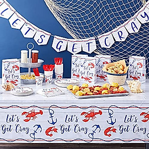 BLUE PANDA 3 Pack Crawfish Table Covers for Crawfish Party Decorations, Rectangular Tables, Party Supplies (5 x 9 Feet)