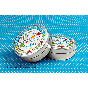 Aquatic Under The Sea Birthday Thank You Sticker Labels for Kids, 40 2" Party Circle Stickers by AmandaCreation, Great for Party Favors, Envelope Seals & Goodie Bags